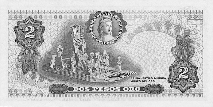 1972-1977 Colombia 2 Pesos Oro values and price guide