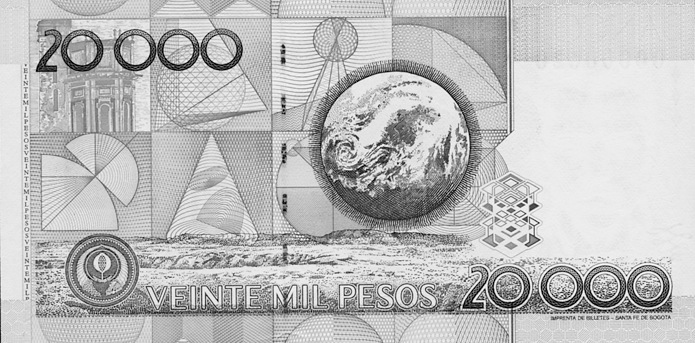 1993-1995 Colombia 20,000 Pesos values and price guide