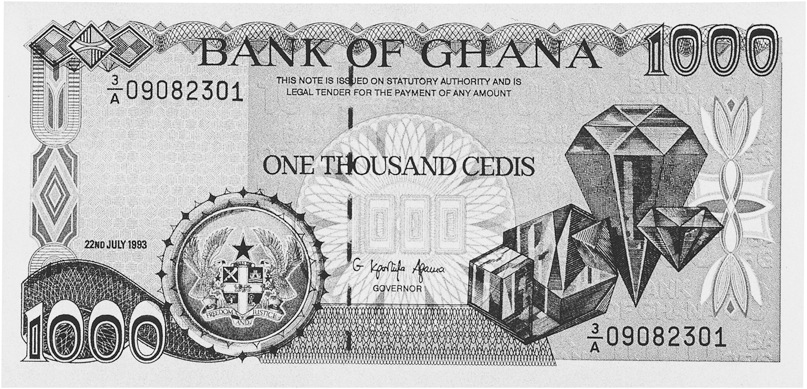 1991-1994 Ghana 1000 Cedis values and price guide