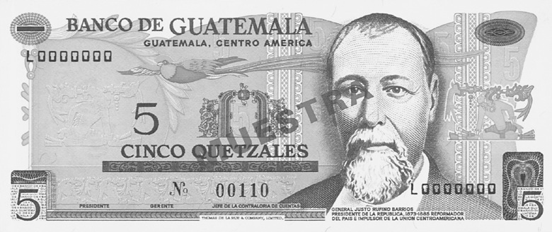 1969-1983 Guatemala 5 Quetzales values and price guide