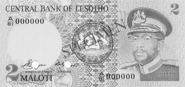 1981-1984 Lesotho 2 Maloti values and price guide