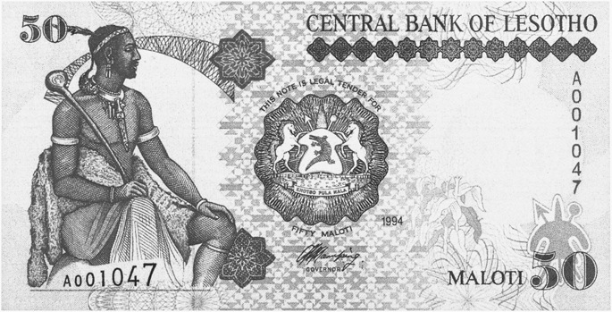 1994-1997 Lesotho 50 Maloti values and price guide