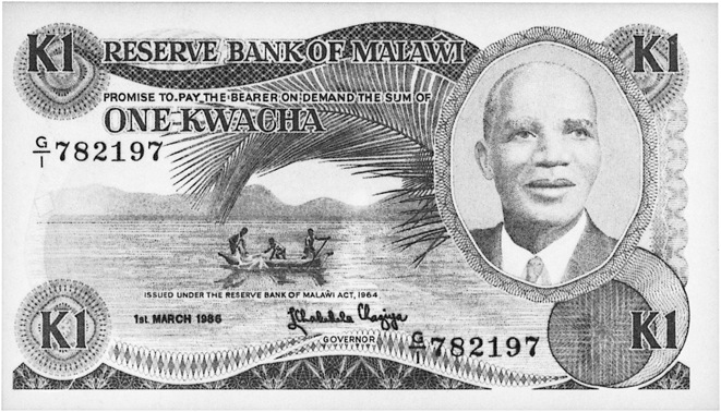 1986-1988 Malawi 1 Kwacha values and price guide
