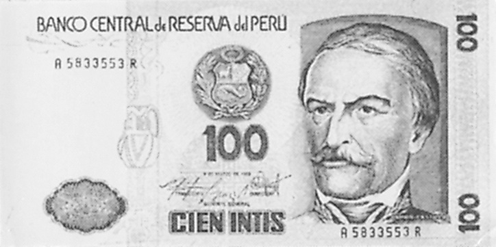 1985-1986 Peru 100 Intis values and price guide