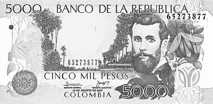 2001 Colombia 5000 Pesos values and price guide