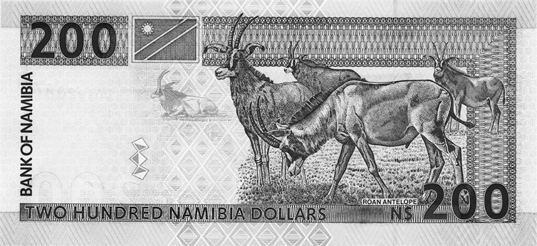 1996 Namibia 200 Namibia Dollars values and price guide