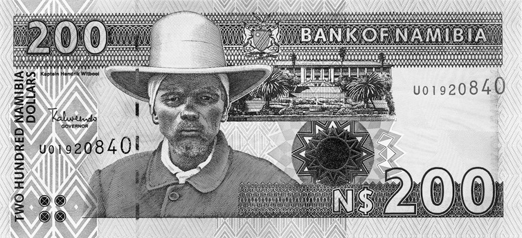1996 Namibia 200 Namibia Dollars values and price guide