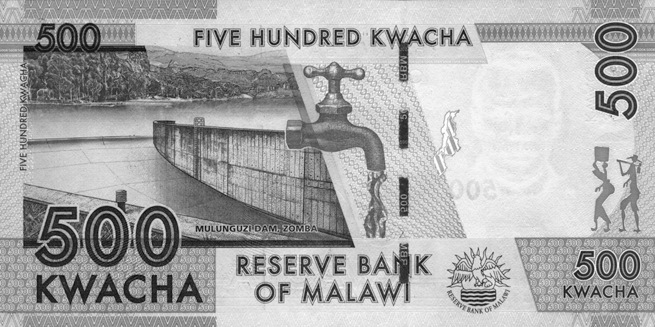 2012 Malawi 500 Kwacha values and price guide