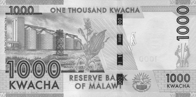 2012 Malawi 1000 Kwacha values and price guide