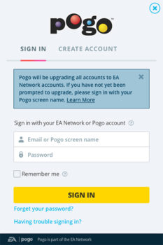 Reminder – The Pogo Sign-In Page Is Changing