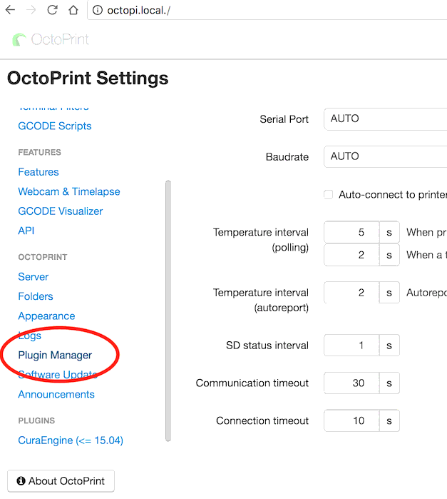 OctoPrint Plugin Manager