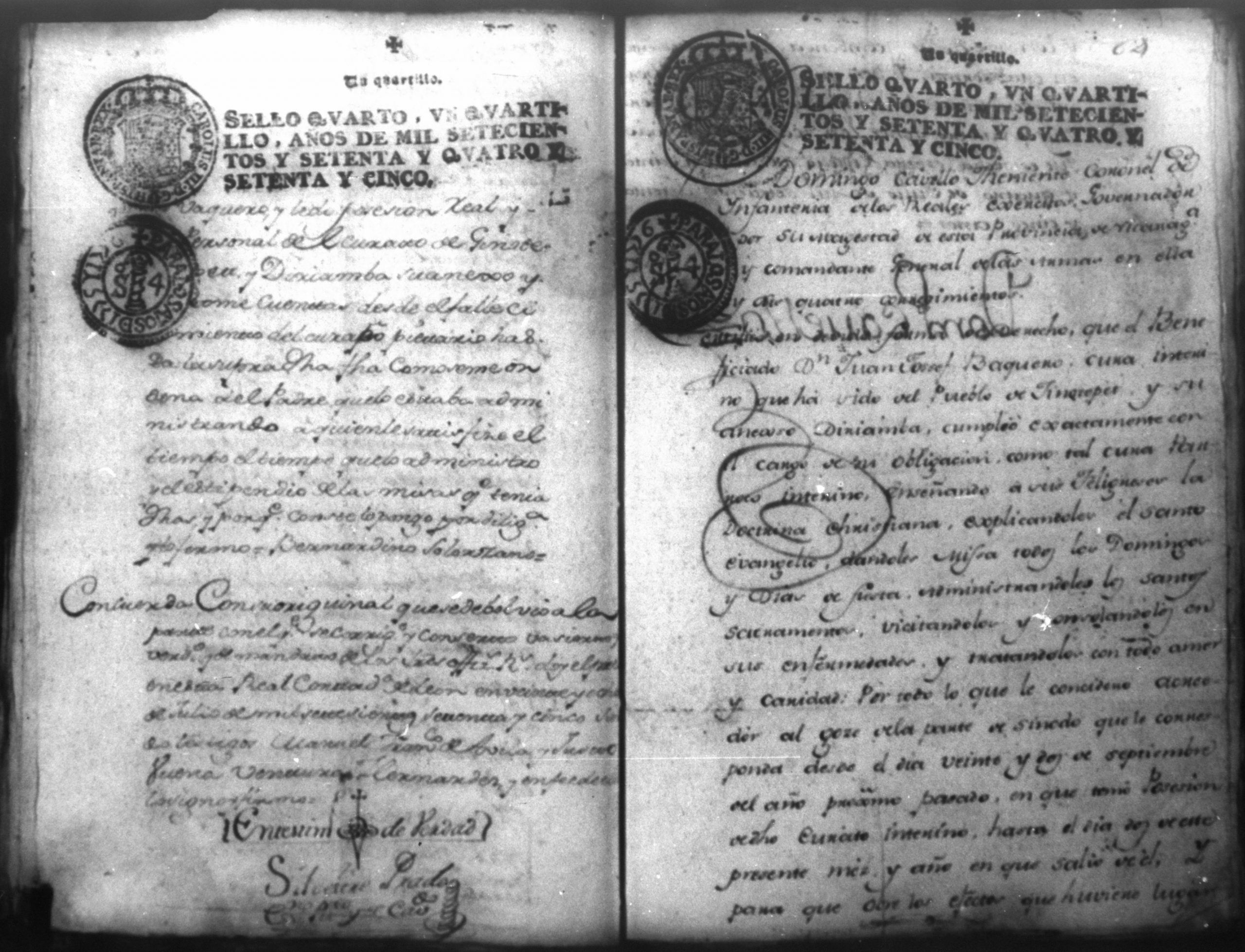 Cuaderno de varios documentos de curas seculares y regulares, Leon 1775 ...