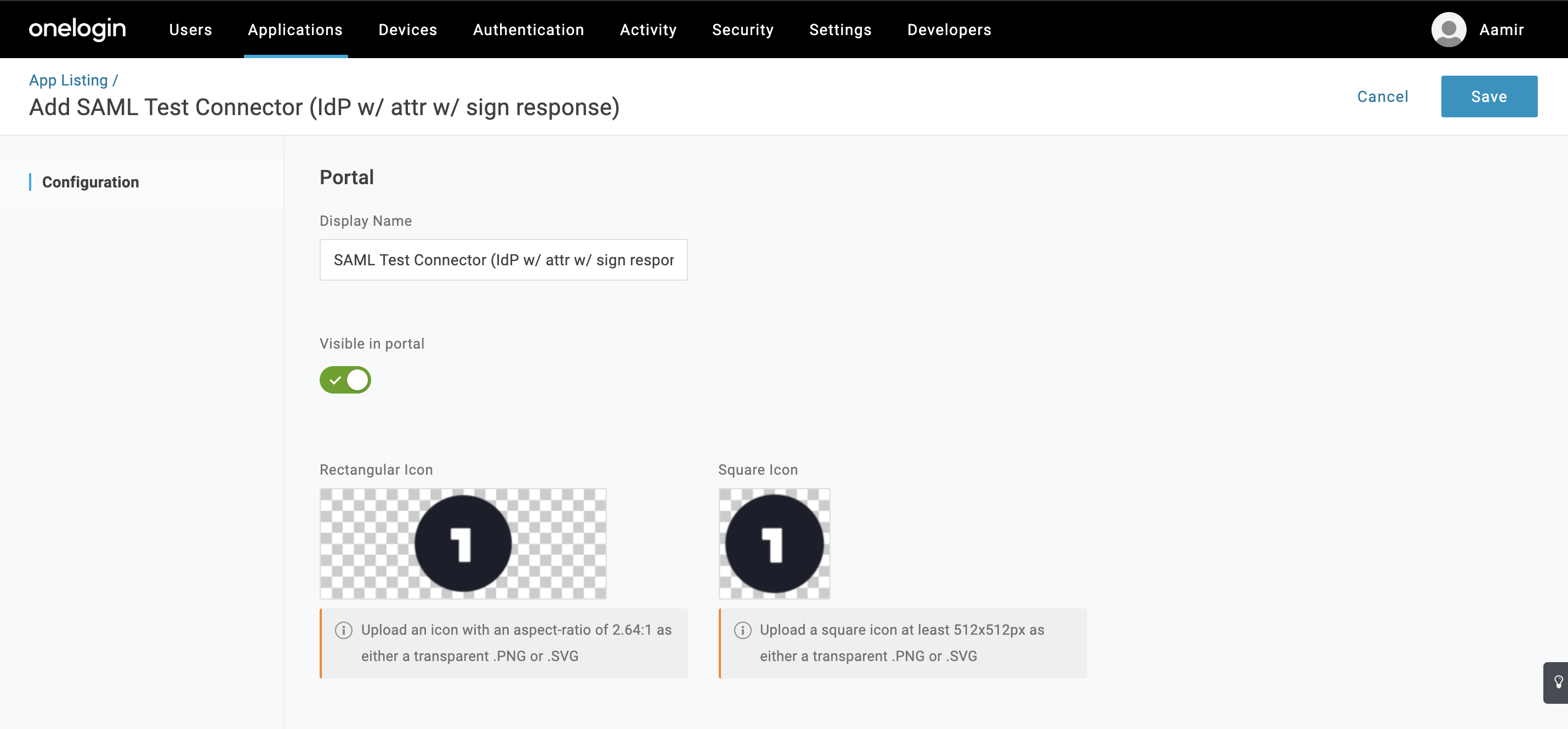 Setting up custom SAML in Onelogin