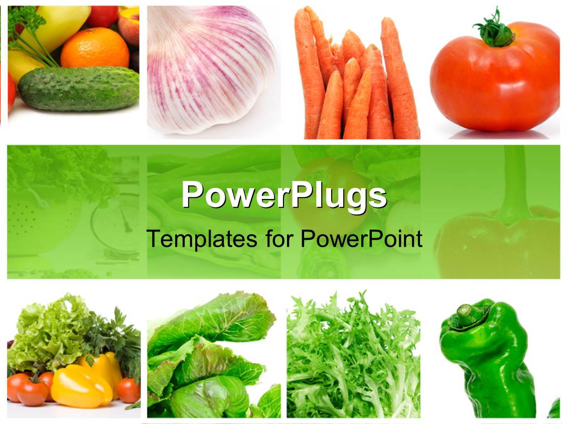 PowerPoint Template: Collage of depictions of different vegetables (30606)