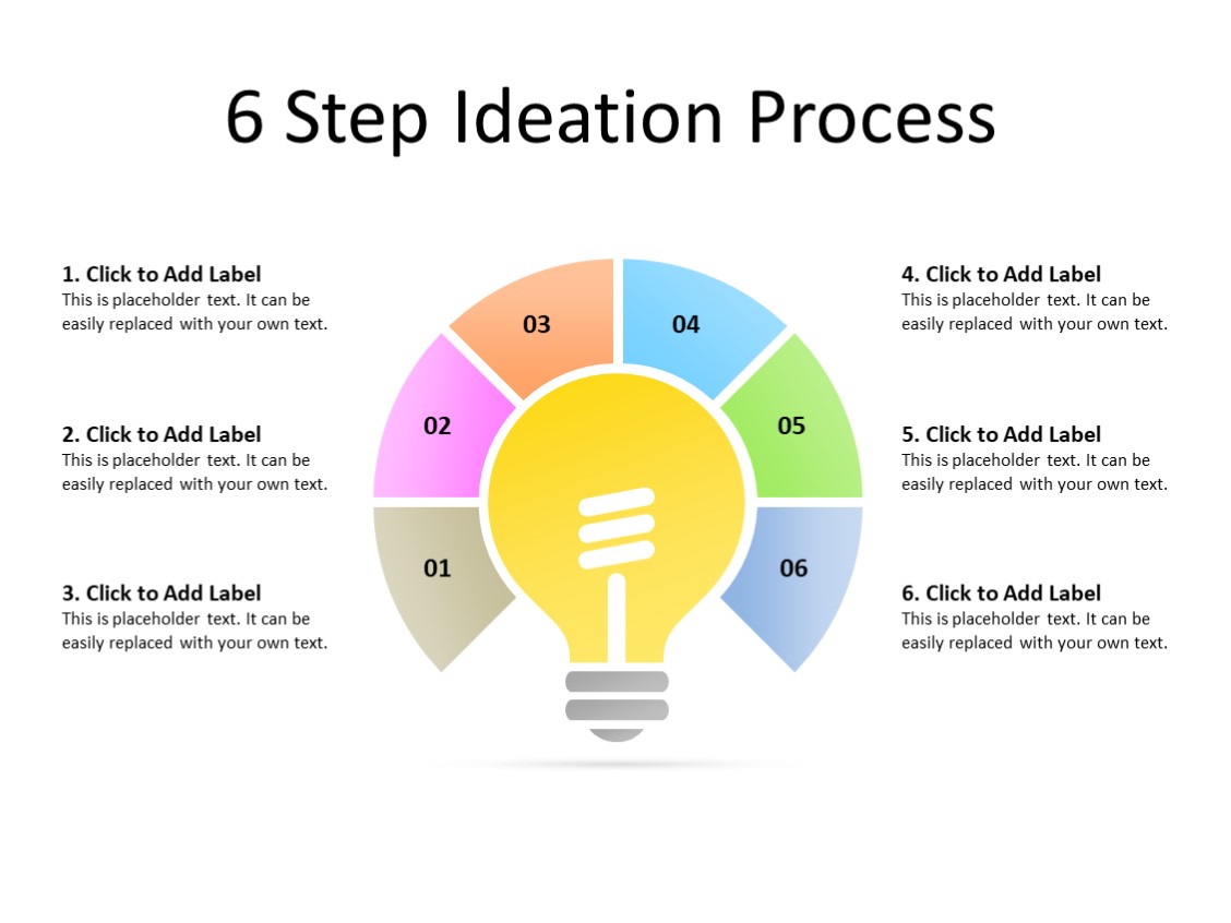 PPT Slide-Infographic - 6 steps - Multicolor