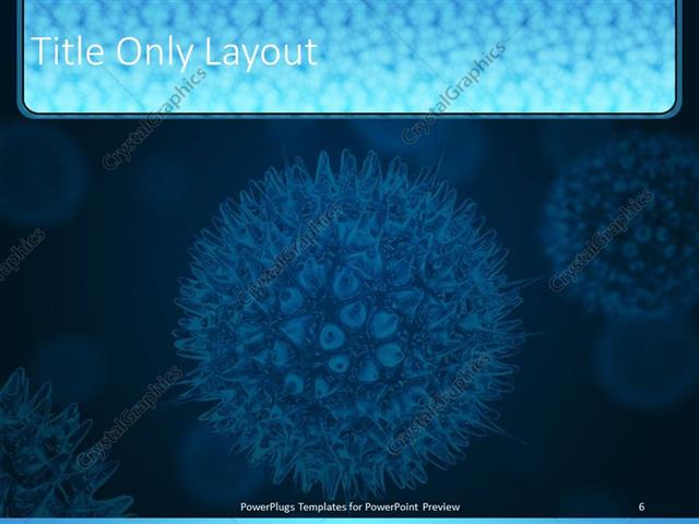 PowerPoint Template: 3D blue viruses on dark colored background with ...
