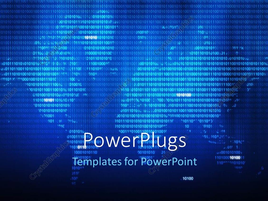 PowerPoint Template: Abstract background with binary numbers forming world map (3488)