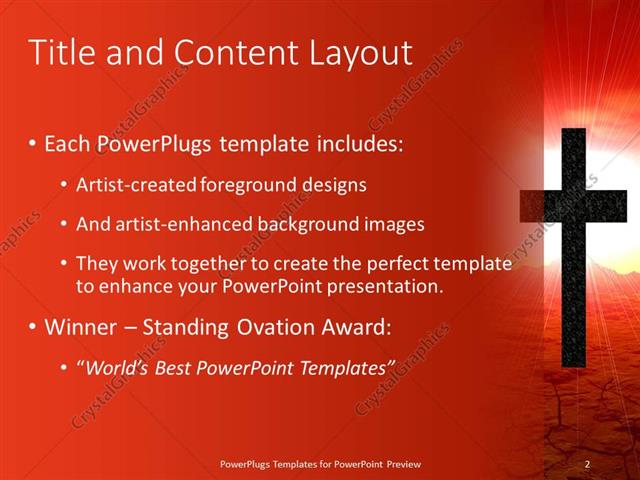 PowerPoint Template: Abstract depiction of a large cross with a ...