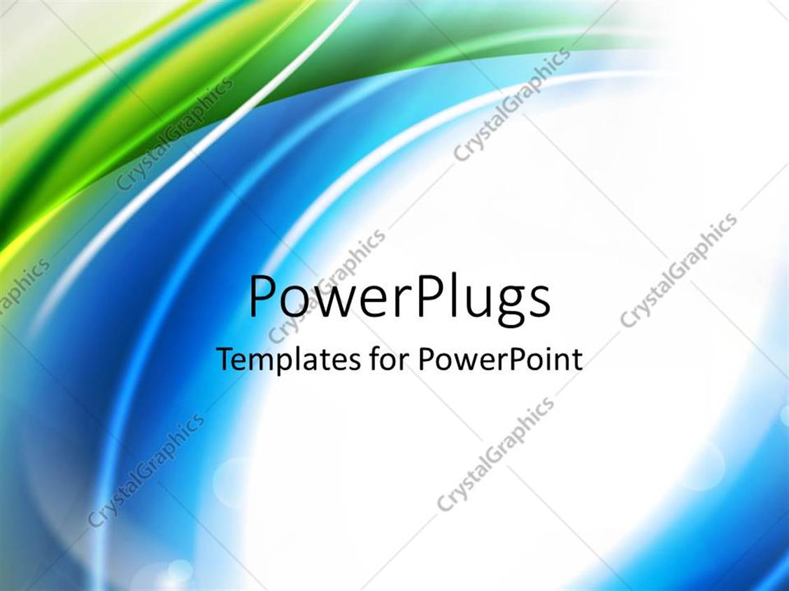 PowerPoint Template: Abstract shiny wave background in blue and green ...