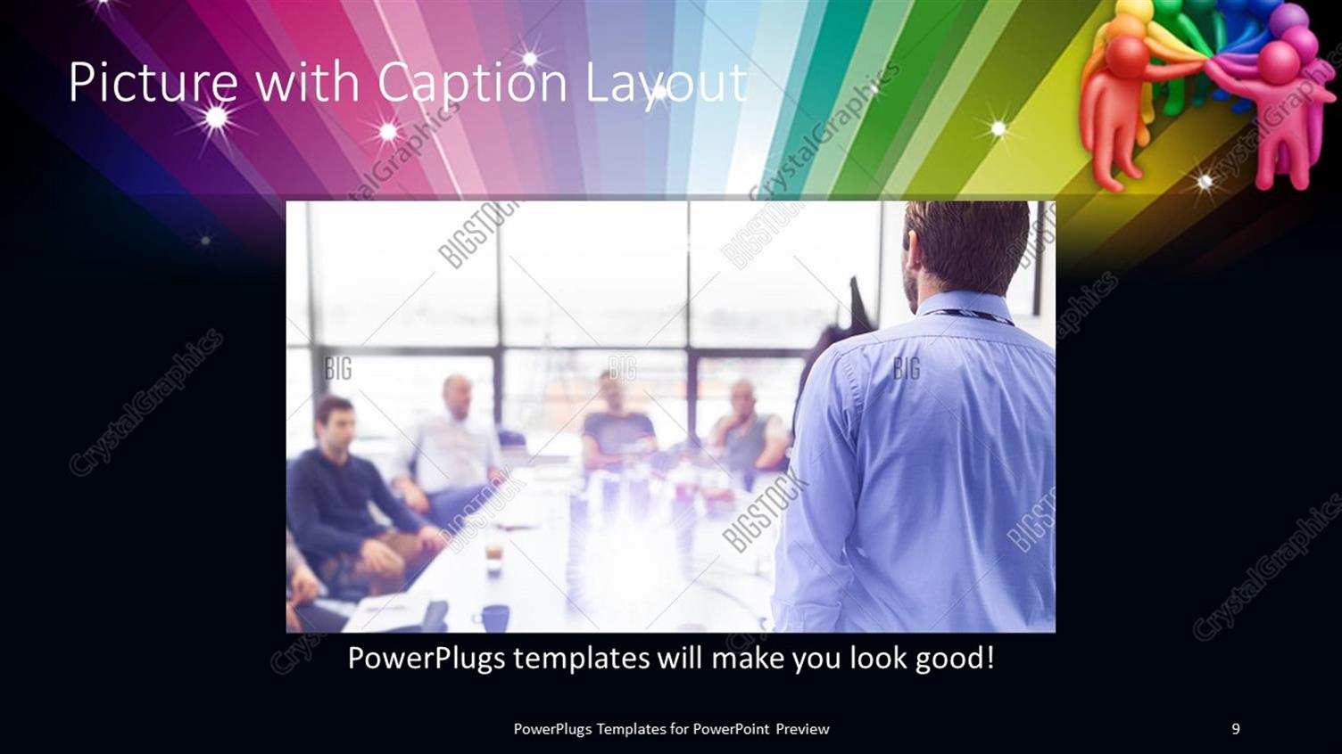 PowerPoint Template: Animated multi colored human figures joining their ...
