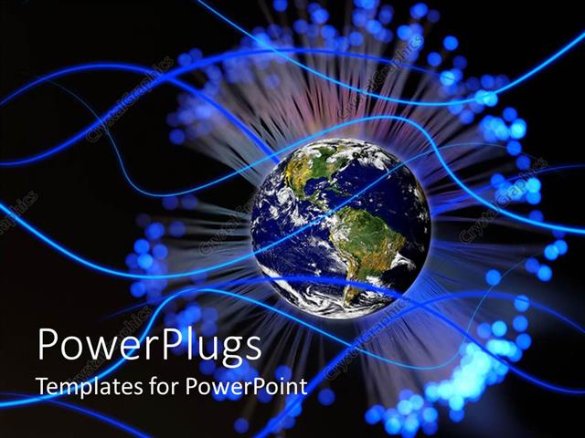 PowerPoint Template: a beautiful depiction of Earth with digital ...