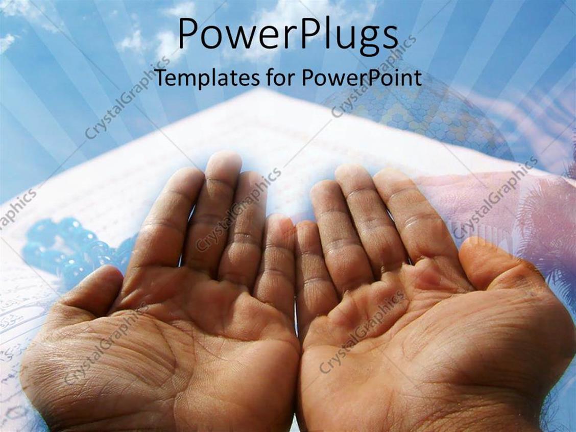 PowerPoint Template: a beautiful depiction of two hands praying with ...