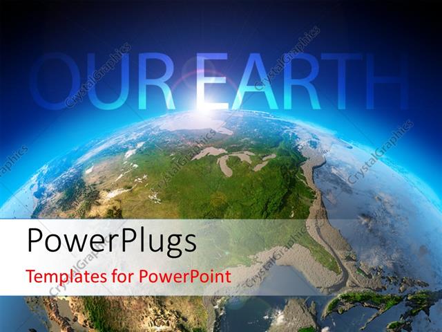 PowerPoint Template: Beautiful earth surface glowing against a blue ...