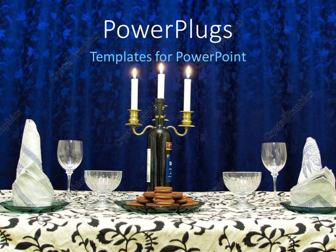 PowerPoint Template: a beautifully set dinner table with cookies, wine ...