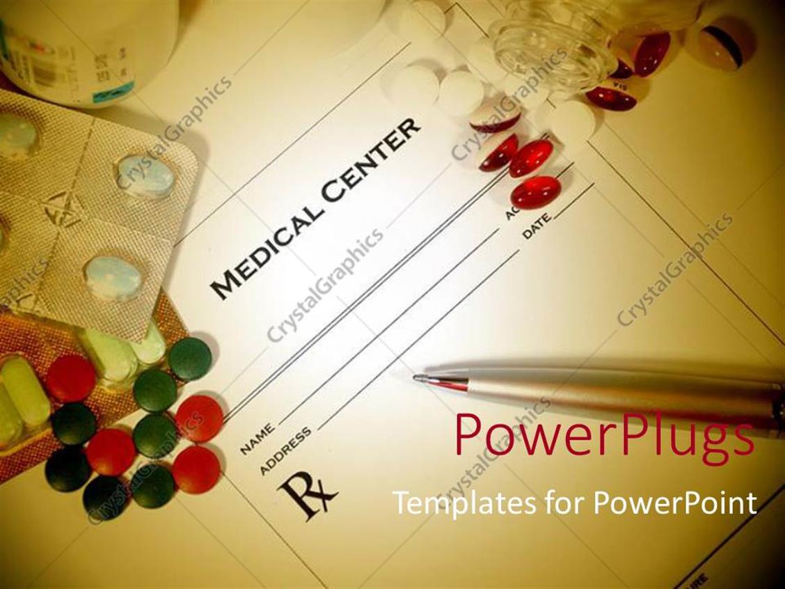 PowerPoint Template: Blank medical prescription with a different ...