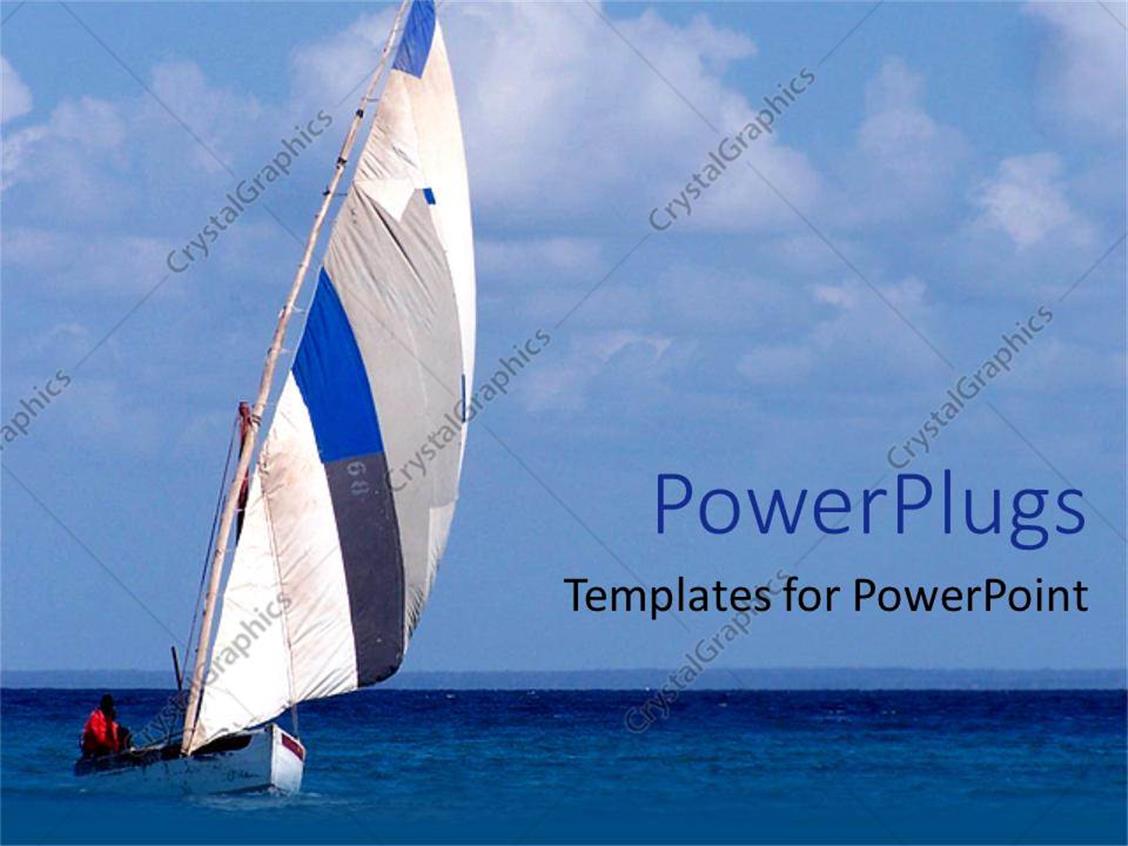 PowerPoint Template: a boat in the sea with clear sky in the background ...
