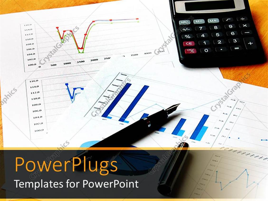 Powerpoint Template Chart And Graph Files With A Pen And Calculator 5345