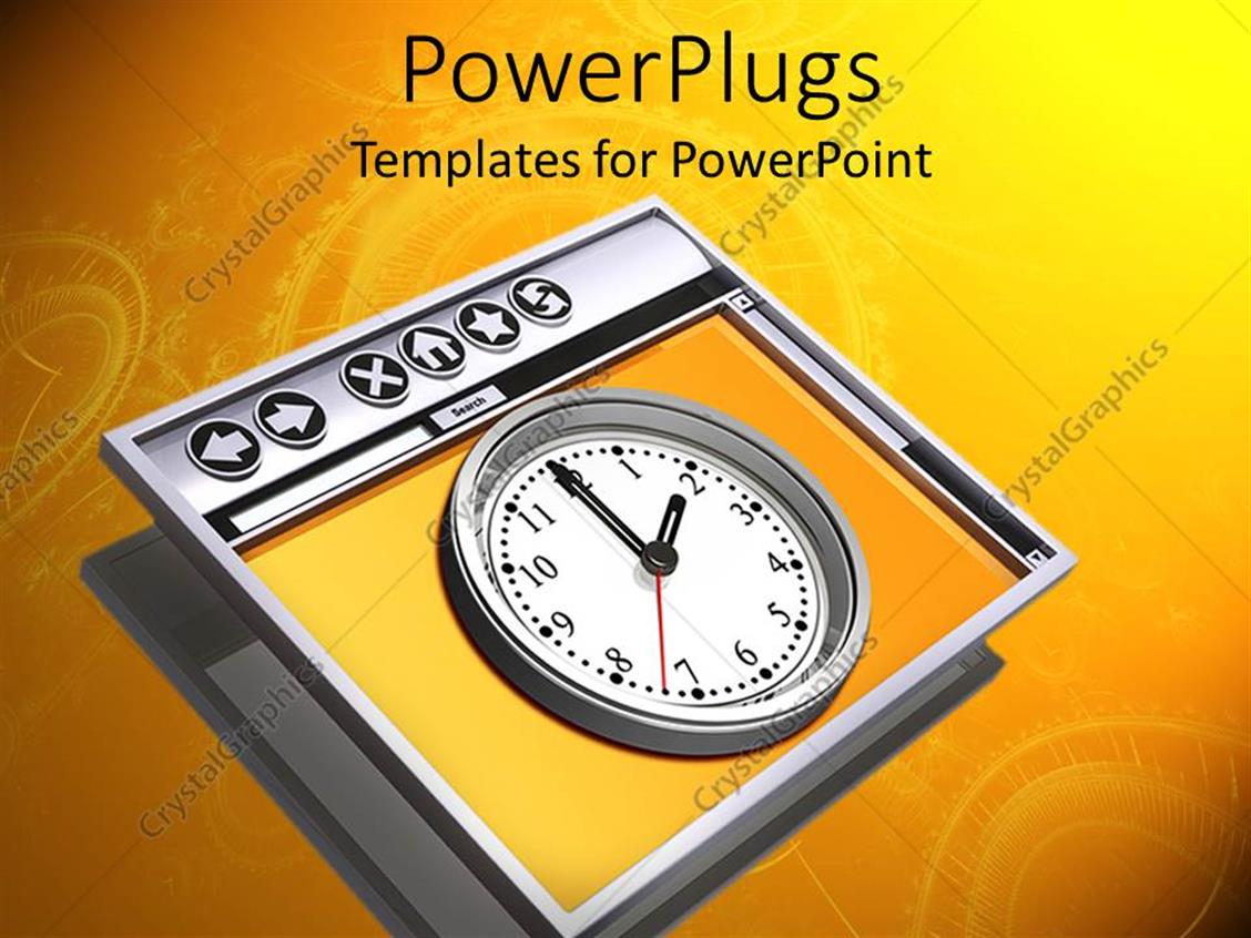 PowerPoint Template: a clock with an orange background (22494)
