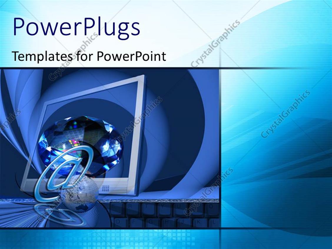 PowerPoint Template: a computer screen with bluish background (26993)