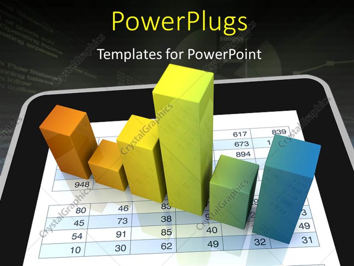 PowerPoint Template: Computer spreadsheet and charts to show the ...