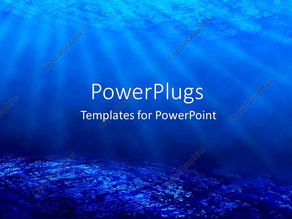 PowerPoint Template: deep sea diving with blue coral ocean and sun rays ...