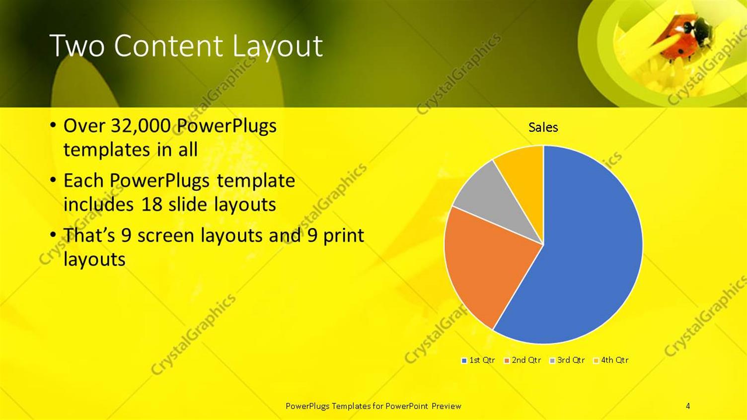 Ladybug On Plant Powerpoint Templates Ladybug On Plant