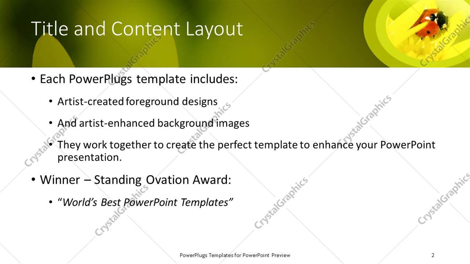 Ladybug On Plant Powerpoint Templates Ladybug On Plant