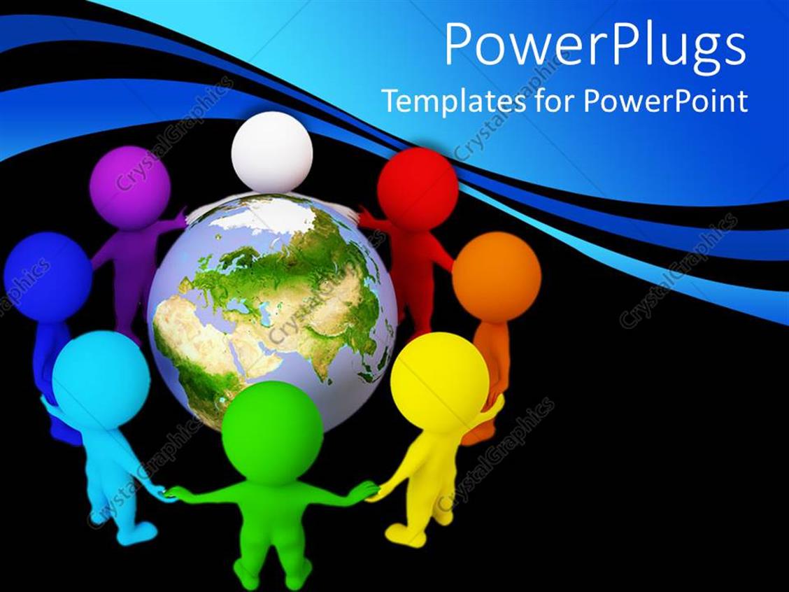 PowerPoint Template: Diversity and unity theme with rainbow colored ...