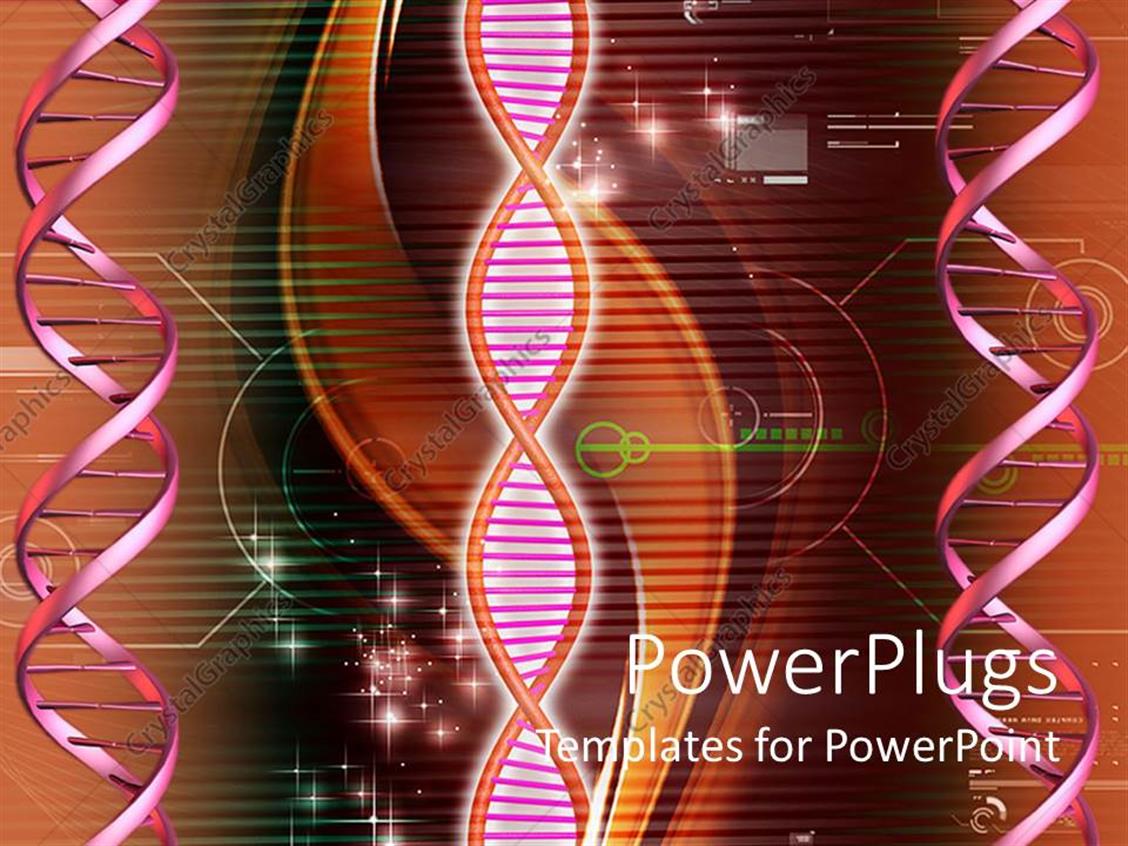 PowerPoint Template: DNA strands and DNA structure on abstract ...