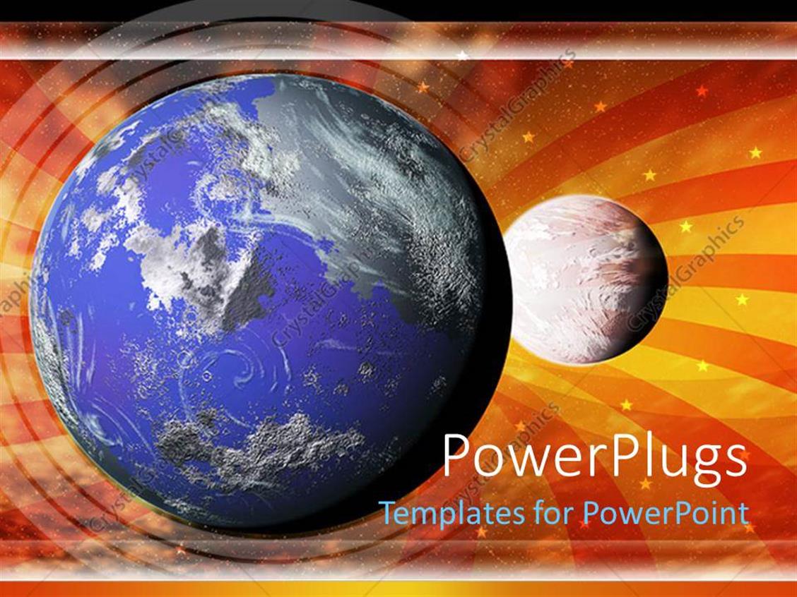 PowerPoint Template: The Earth with another planet in the background ...