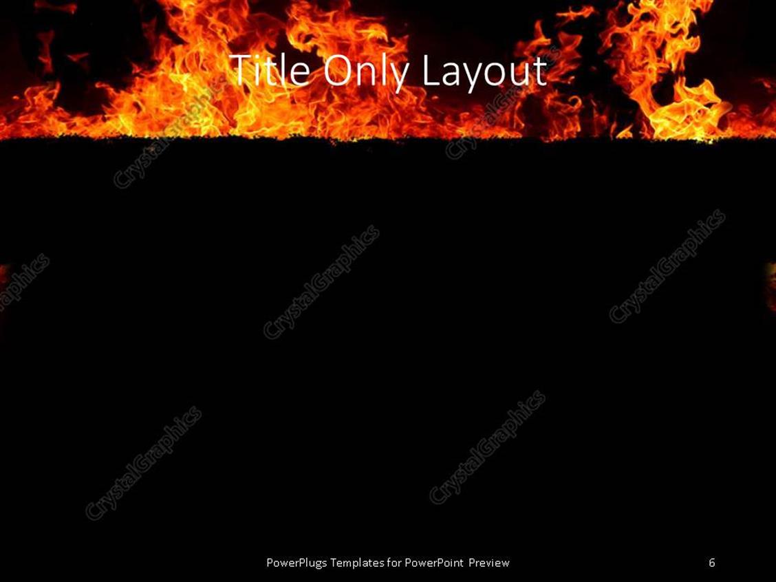 PowerPoint Template: fire flames over dark background (12288)