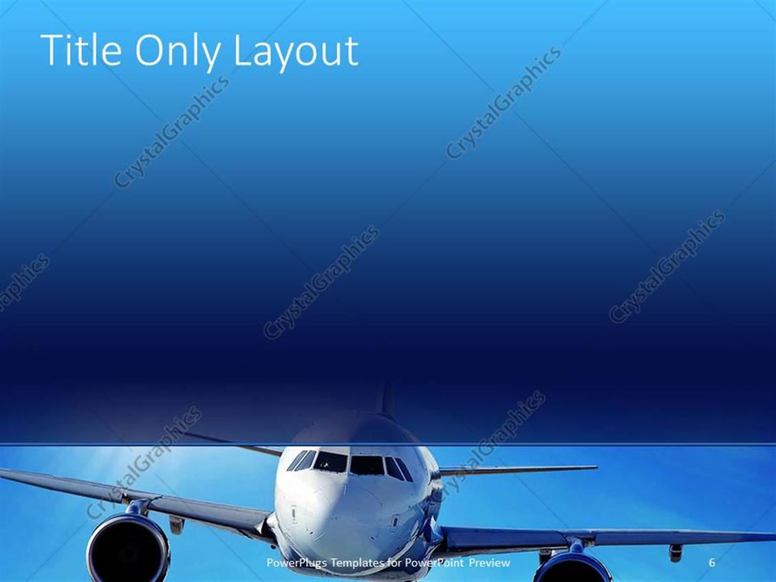 PowerPoint Template: flying airplane in the sky with sun in the ...