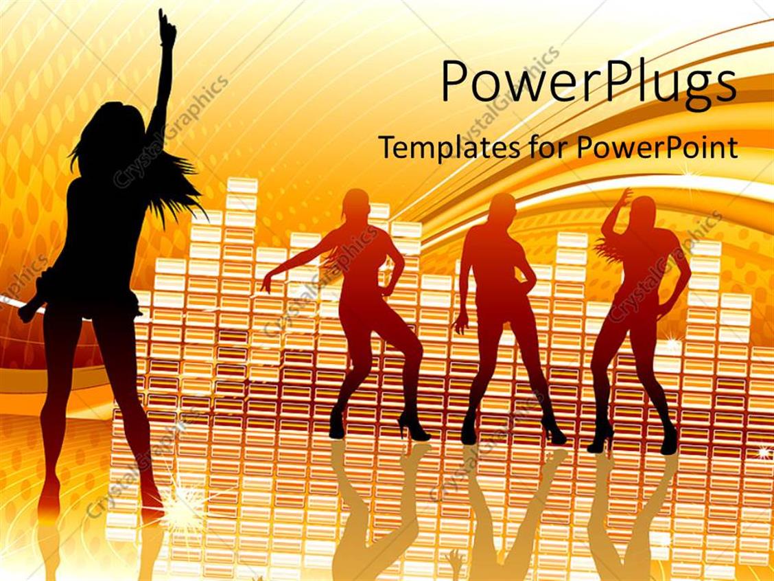 PowerPoint Template: Funky background with equalizer bars and ...