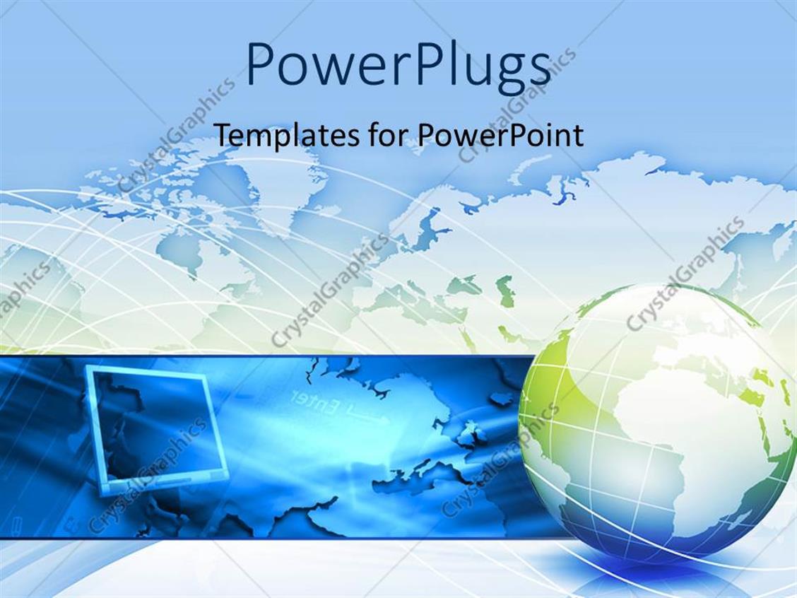 PowerPoint Template: a globe with the map of the Earth in background ...