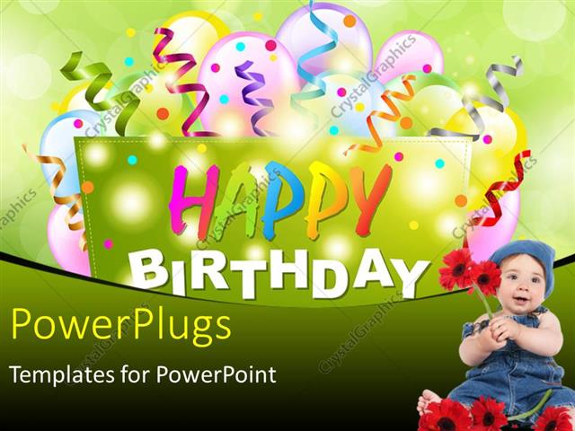 PowerPoint Template: Happy birthday background with multi color ...