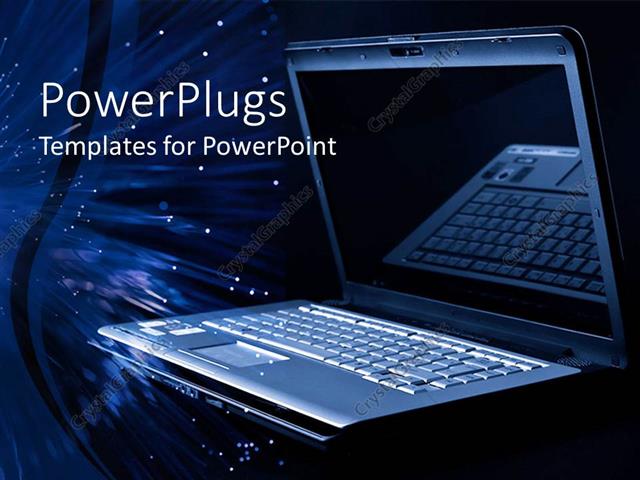 PowerPoint Template: a laptop along with a number of figures in the ...