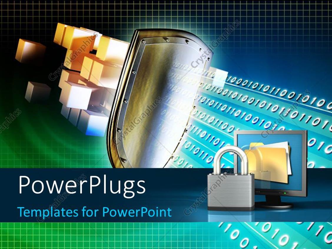 Powerpoint Template A Lot Of Binary Numbers With A Lock 9055