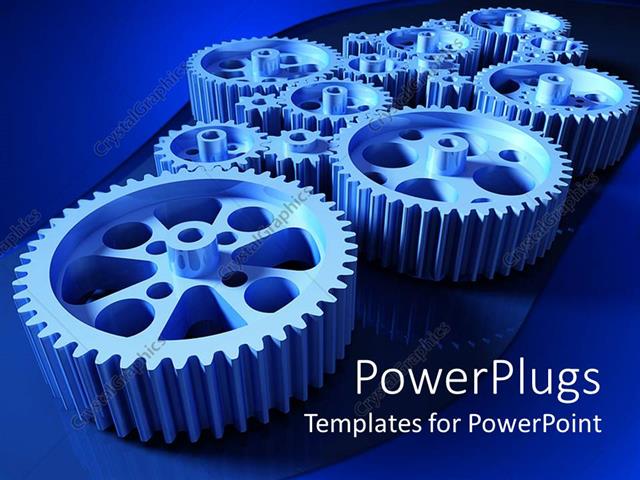 PowerPoint Template: how a machine works a concept with set of gears ...