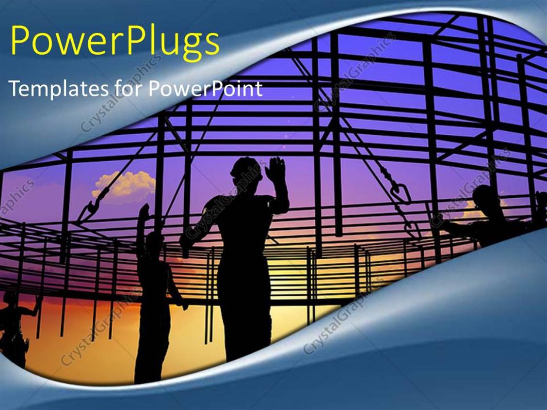 PowerPoint Template: a number of engineers with a frame in the ...