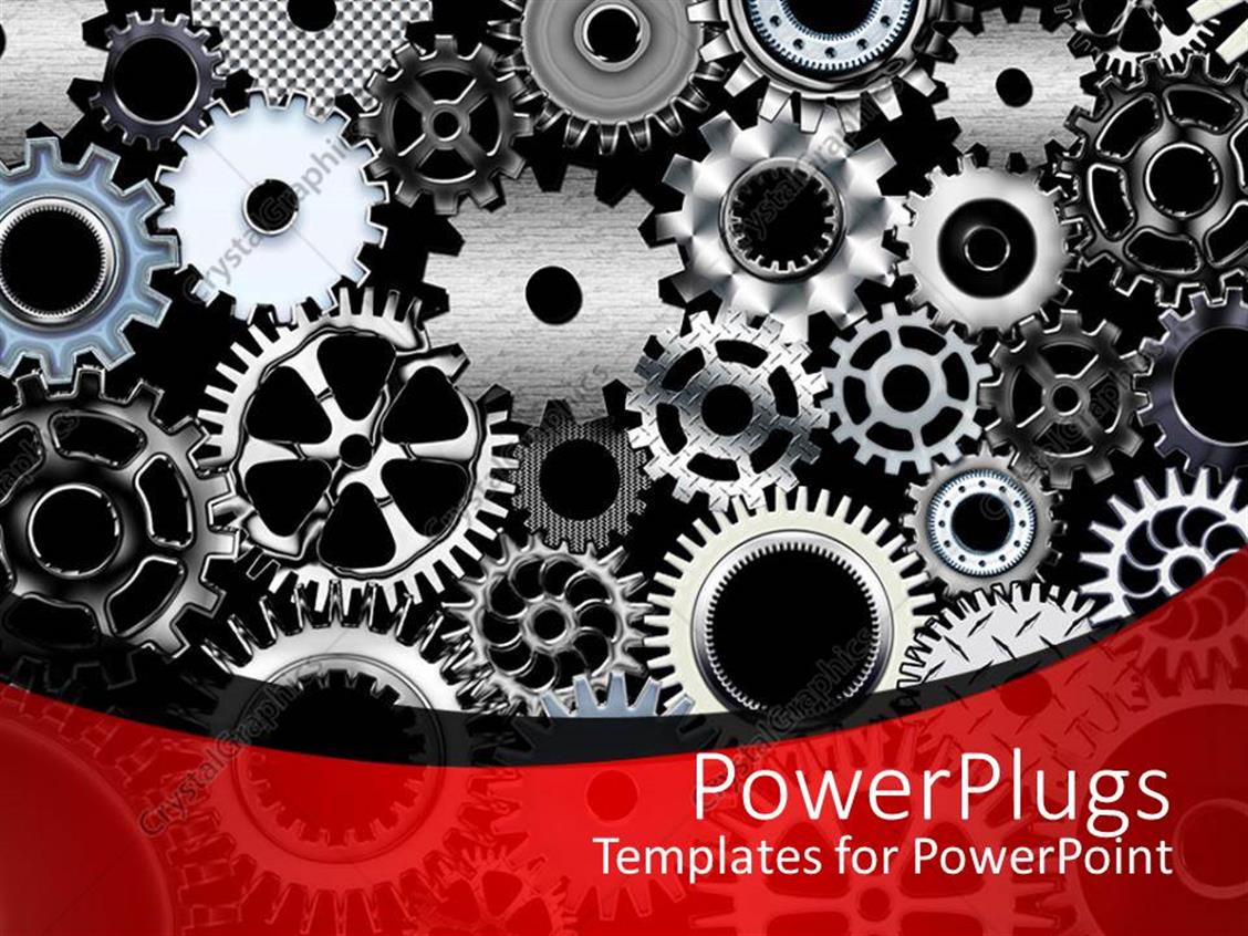 PowerPoint Template: a number of gears with place for text (13374)